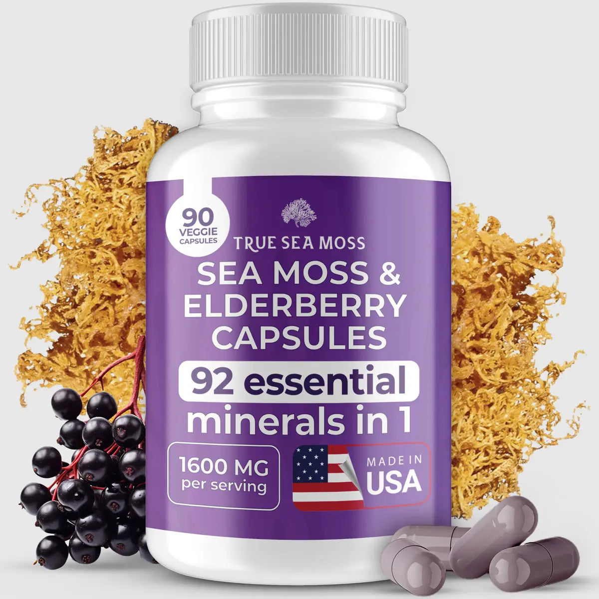 Wildcrafted Sea Moss capsules with elderberry - True Sea Moss – TrueSeaMoss